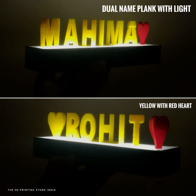 Dual Name Plank with Light – The 3D Printing Store India