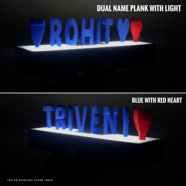 Dual Name Plank with Light – The 3D Printing Store India