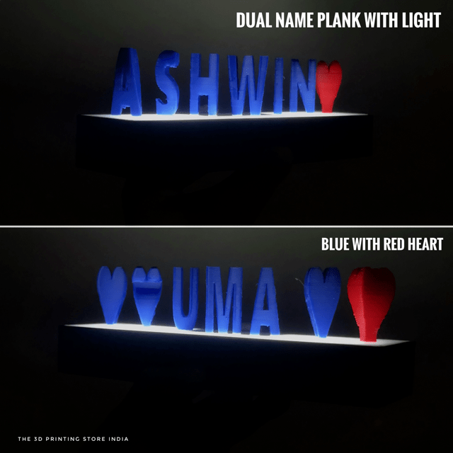 Dual Name Plank with Light – The 3D Printing Store India