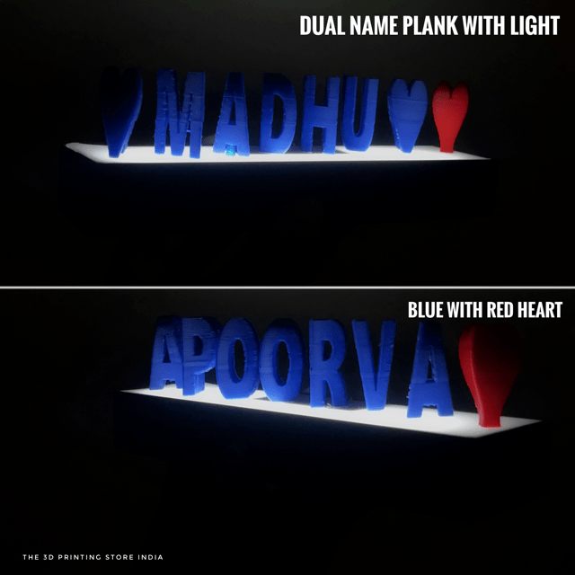 Dual Name Plank with Light – The 3D Printing Store India