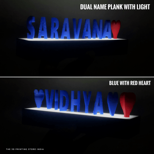 Dual Name Plank with Light – The 3D Printing Store India