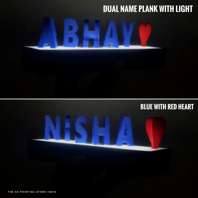 Dual Name Plank with Light – The 3D Printing Store India
