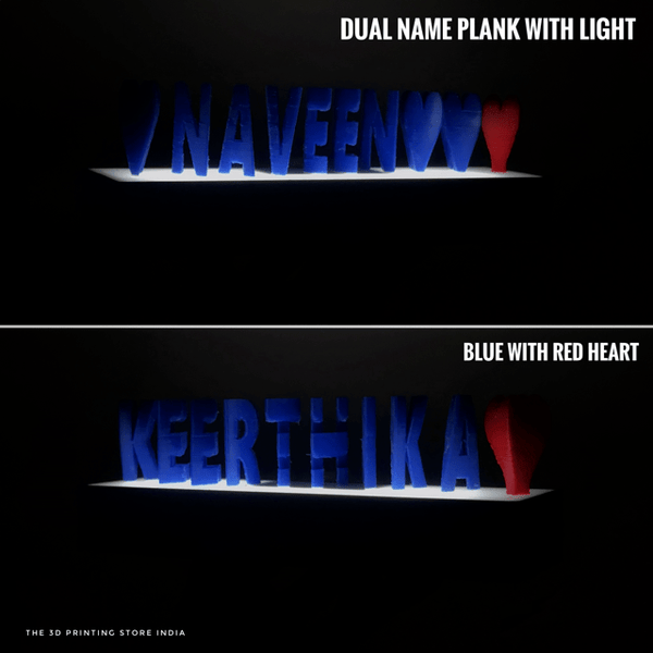Dual Name Plank with Light – The 3D Printing Store India
